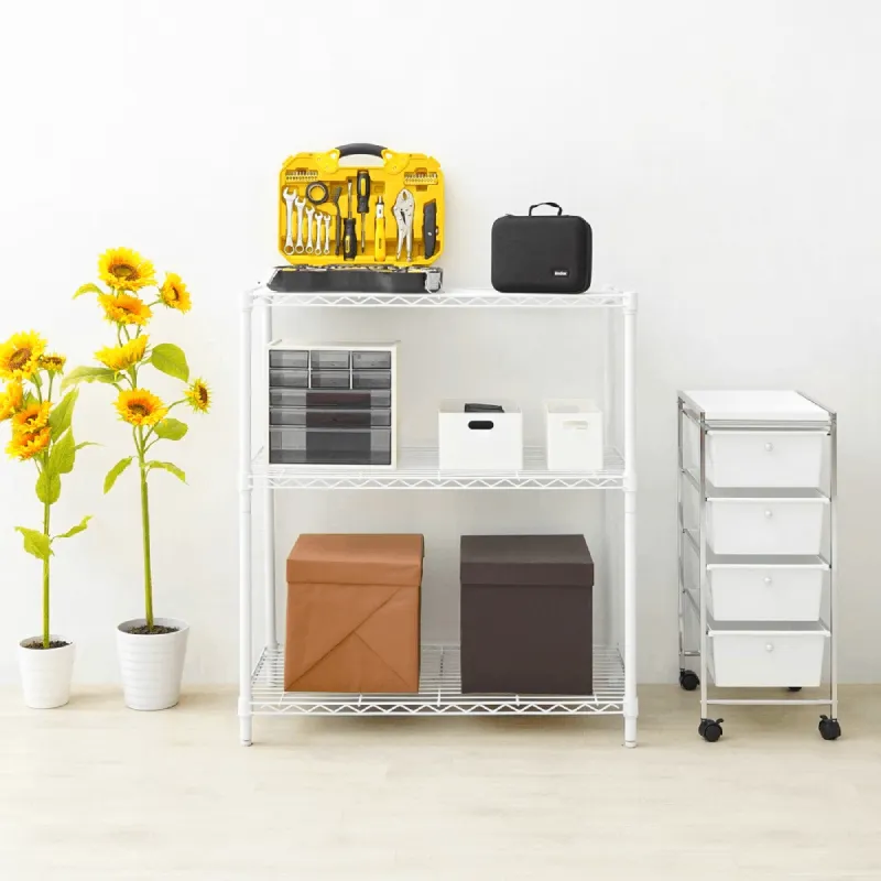 Jual Krisbow Rak Besi 3 Tingkat 90 X 45 X 102 Cm Putih Terbaru | Ruparupa