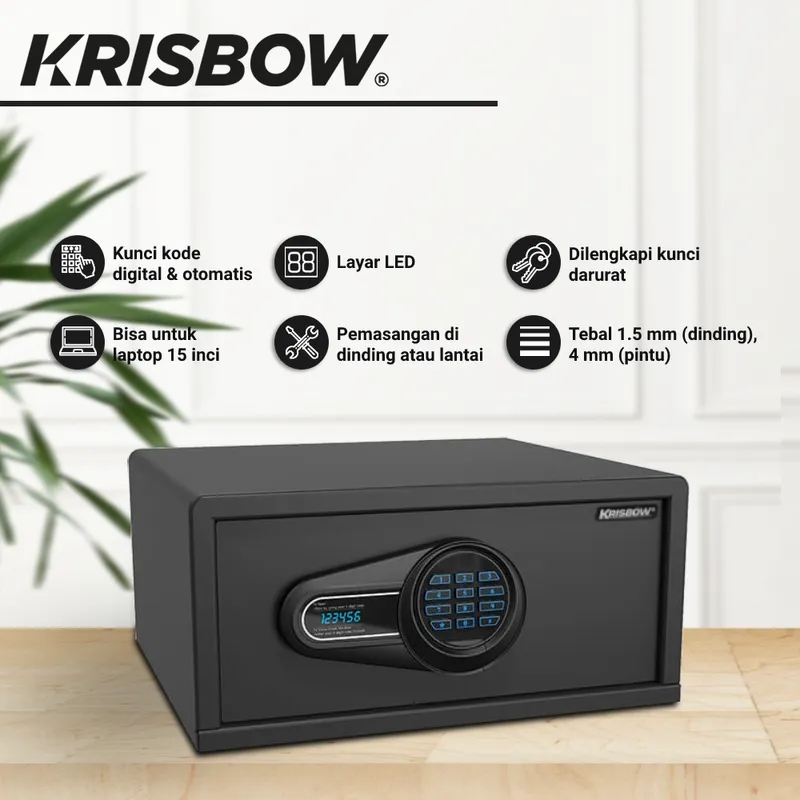Jual Krisbow Brankas Hotel Digital 42 X 37 X 20 Cm 20 Hol Hitam Terbaru ...