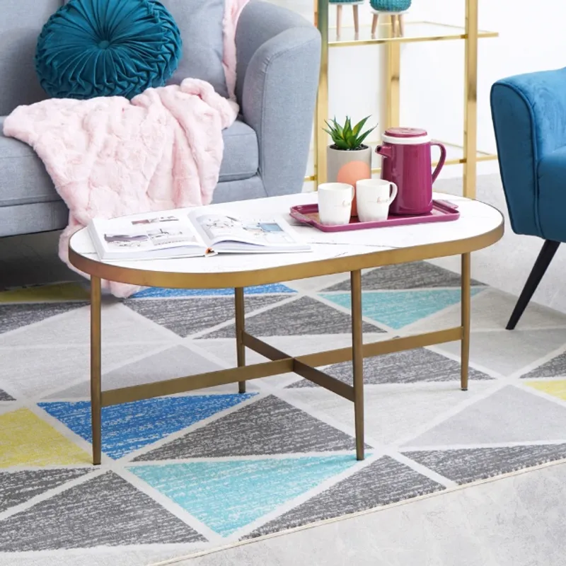 Jual Informa Maria Meja Tamu Putih Gold Terbaik | Informa