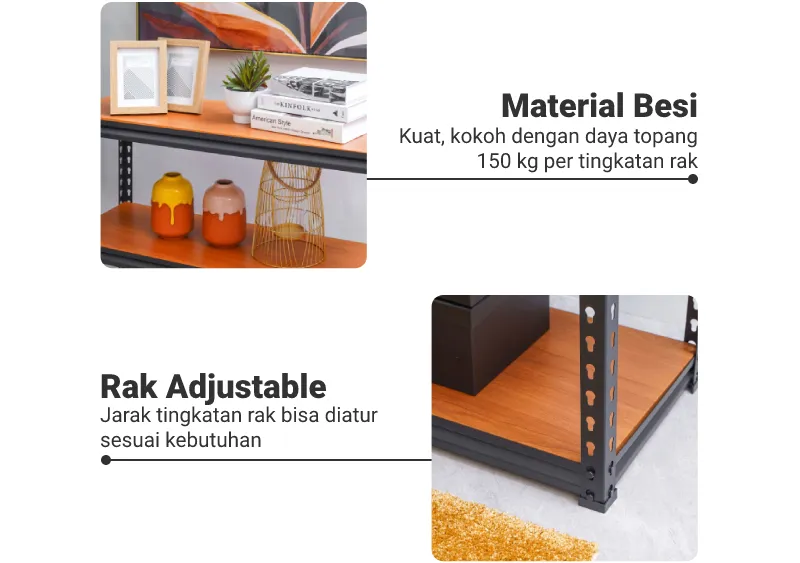 Jual Informa Isley Rak Metal 3 Tingkat 100 X 35 X 88 Cm Hitam Walnut ...