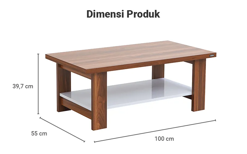 Jual Informa Dianatoo Meja Tamu Rectangle Cokelat Walnut Putih Terbaru ...