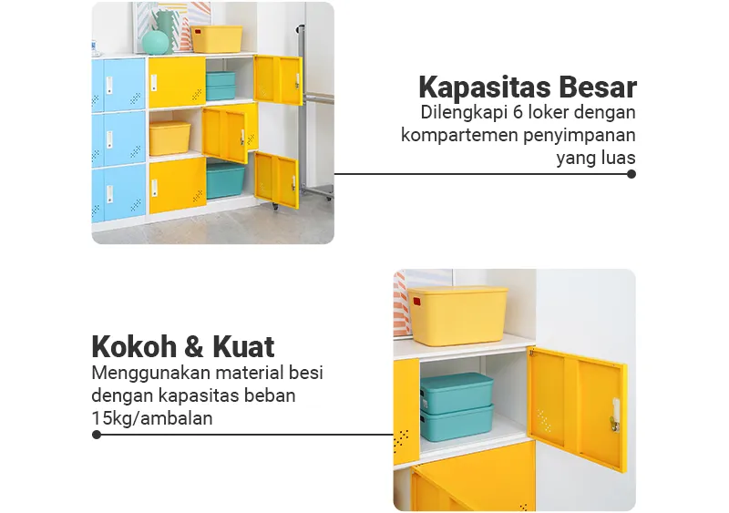 Jual Informa Kiev Loker Besi Education 6 Pintu Putih Kuning Terbaik ...