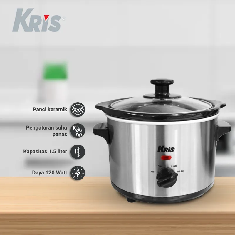 Jual Kris 1 5 Ltr Slow Cooker Silver Terbaru | Ruparupa