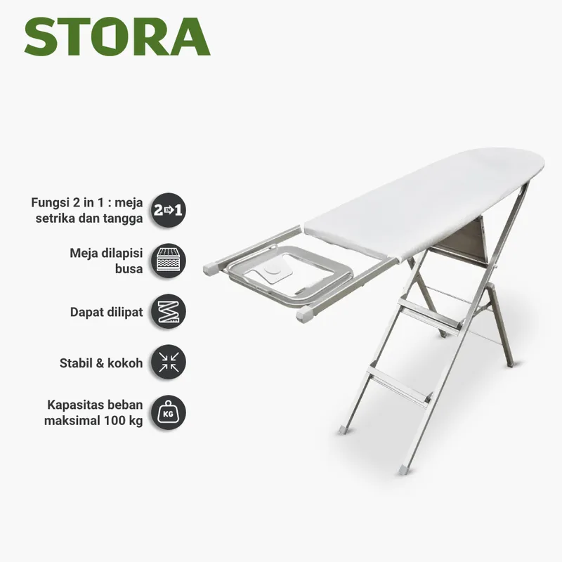 Jual Stora 34 3 X 95 2 X 84 Cm Meja Setrika Lipat Dengan Pijakan Tangga ...