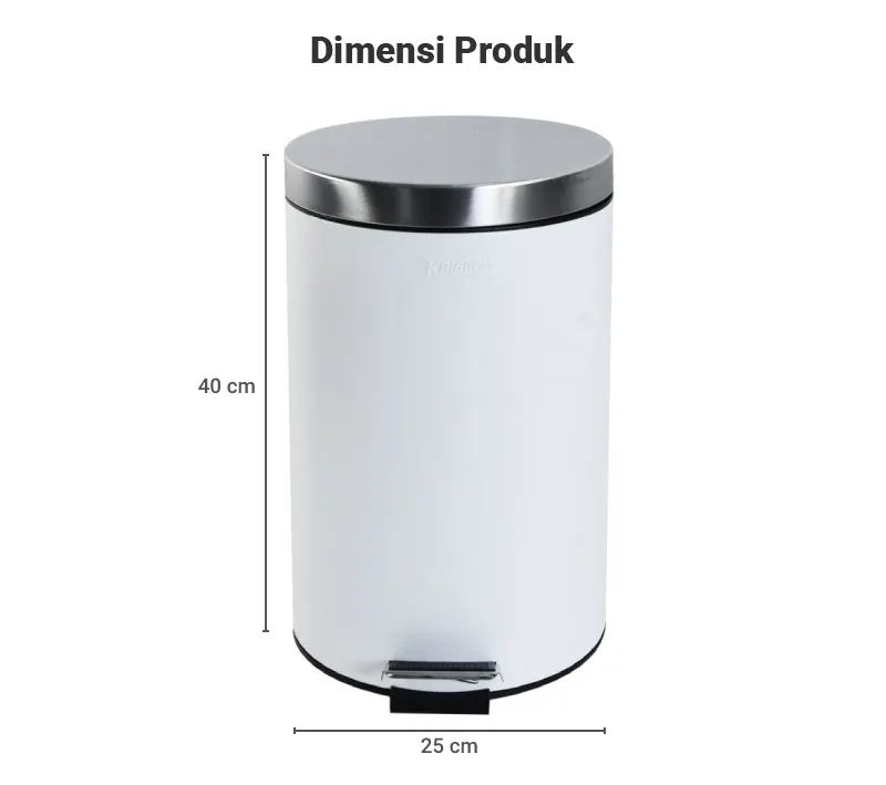 Jual Krisbow 12 Ltr Tempat Sampah Pedal Soft Close Putih Terbaik | Informa