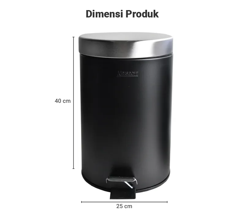 Jual Krisbow 12 Ltr Tempat Sampah Softclose Bulat Hitam Terbaik | Informa
