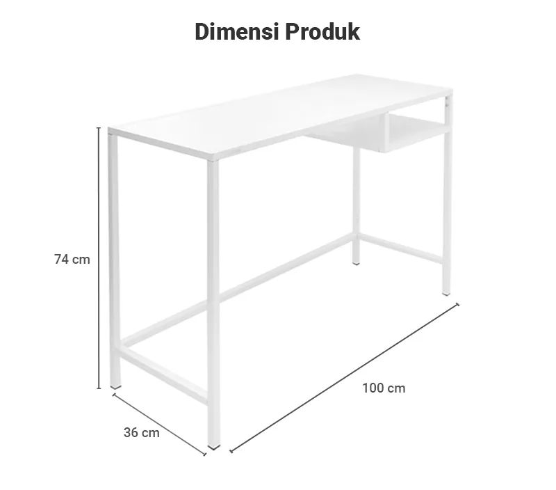Jual Informa Meja Kantor Metal 100 X 36 X 74 Cm Putih Terbaik | Informa