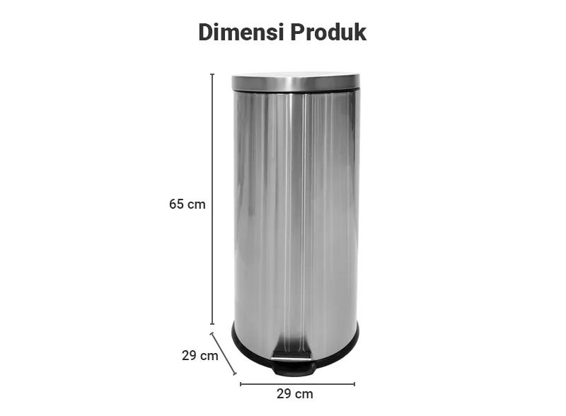 Jual Tempat Sampah 30 Ltr Stainless Slow Close Silver Terbaru | Ruparupa