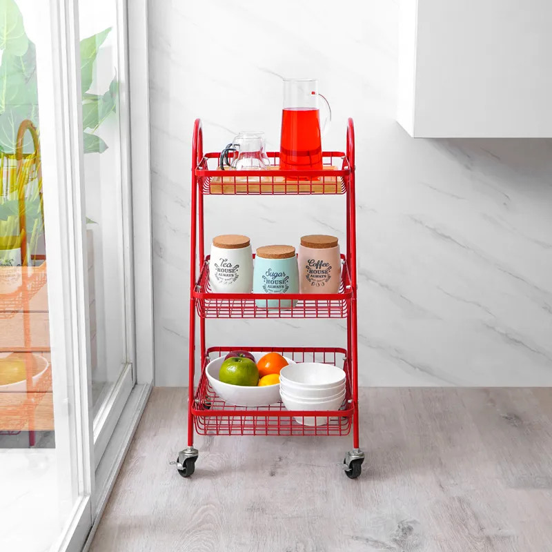 Jual Informa Warner Rak Troli Dapur 3 Tingkat Merah Terbaik | Informa