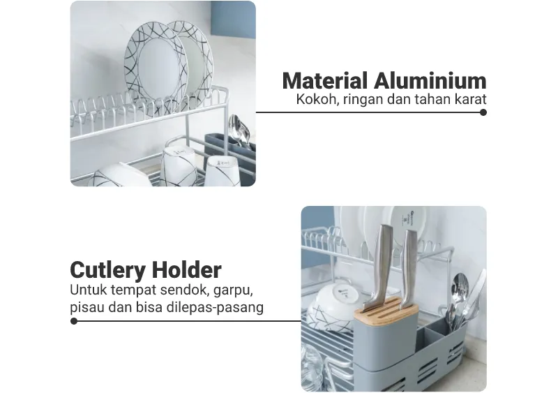 Jual Informa Viola Rak Piring 2 Tingkat Abu Abu Terbaik | Informa