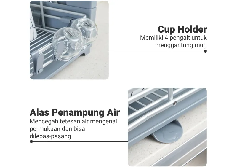 Jual Informa Viola Rak Piring 2 Tingkat Abu Abu Terbaik | Informa