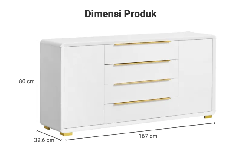 Jual Informa Irvin Lemari Bufet 2 Pintu Dengan 4 Laci Putih Terbaik ...