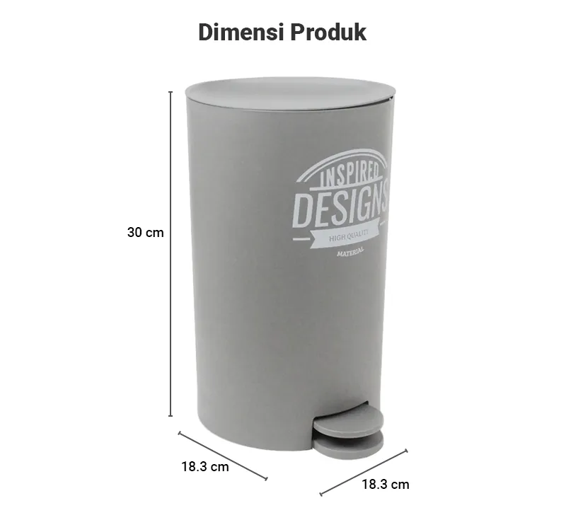 Jual Informa Tempat Sampah 5 Ltr Pedal 18 3 X 18 3 X 30 Cm Abu Abu Terbaik | Informa