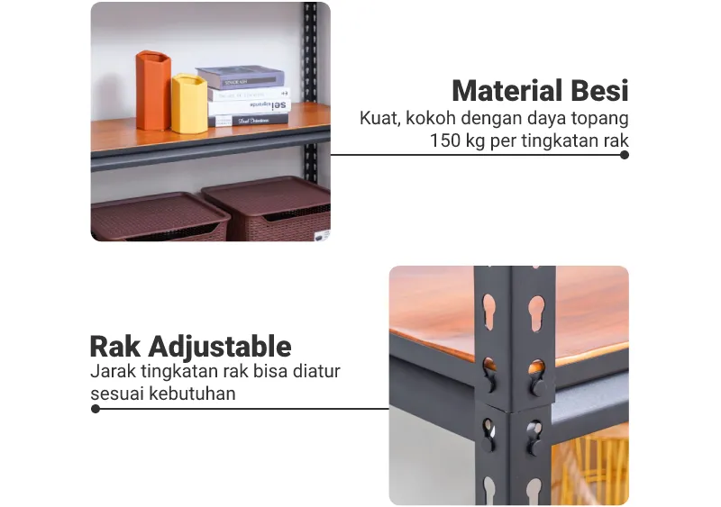 Jual Informa Isley Rak Metal 5 Tingkat Hitam Terbaik | Informa
