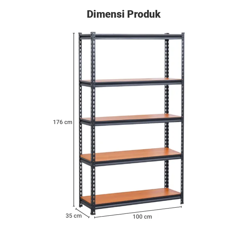 Jual Informa Isley Rak Metal 5 Tingkat Hitam Terbaik | Informa