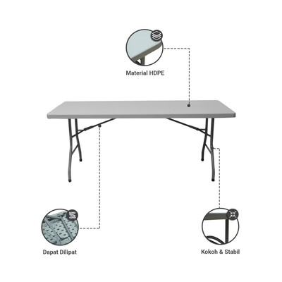 Jual Zown Meja Lipat Serbaguna Xl 180 Abu Abu Terbaru | Ruparupa