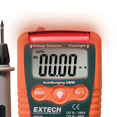 Jual Extech Alat Ukur Multimeter Mini Ncv Cat Iv Dm 220 Terbaru | Ruparupa