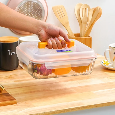 Jual Glasslock Retro Wadah Makanan Kaca 3 6 Ltr Oranye Terbaru | Ruparupa