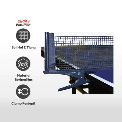 Jual Double Fish Set Tiang Dan Net Tenis Meja Biru Terbaru | Ruparupa
