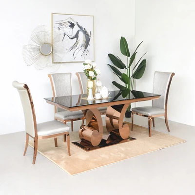 Jual Informa Forgan Meja Makan 220 X 100 X 75 Cm Rose Gold Terbaru ...