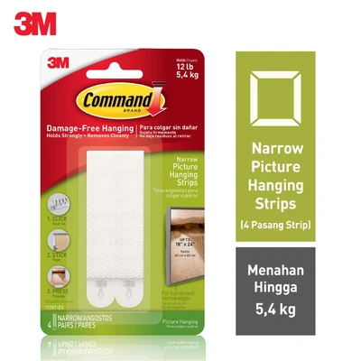 Jual 3 M Command Perekat Lukisan Foto Narrow Picture Hanging Strips 17207 Original | AZKO