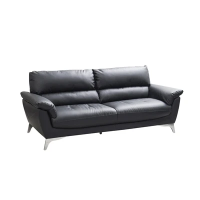 Jual Informa Downe Sofa Kulit 3 Seater Hitam Terbaru | Ruparupa