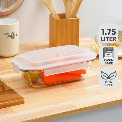 Jual Glasslock 1 75 Ltr Oven Bakeware Wadah Makanan Dengan Cap Orange ...