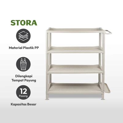 Jual Stora Rak Sepatu 4 Tingkat Dengan Tempat Payung Terbaru | Ruparupa
