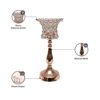 Jual Informa Tempat Lilin Dekorasi 5 3 A 10 5 X 10 5 X 29 Cm Gold ...