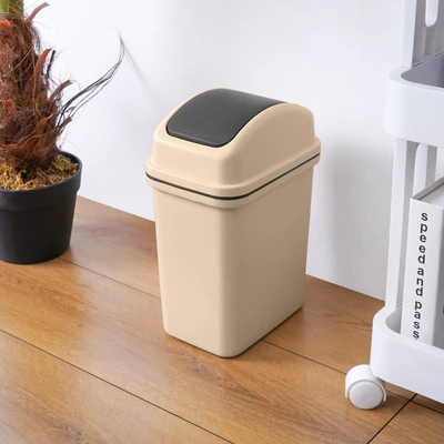 Jual Krisbow 6 Ltr Tempat Sampah Plastik Krem Terbaru | Ruparupa