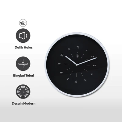 Jual Nxt 30 Cm Jam Dinding Hitam Putih Terbaru | Ruparupa