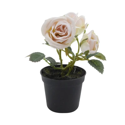 Jual Arthome 16 Cm Bunga Artifisial Mawar Mini Dengan Pot Terbaru ...