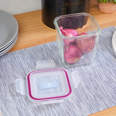 Jual Glasslock 920 Ml Basic Wadah Makanan Tall Ungu Terbaru | Ruparupa