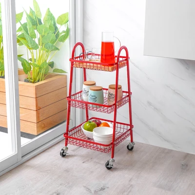 Jual Informa Warner Rak Troli Dapur 3 Tingkat Merah Terbaru | Ruparupa