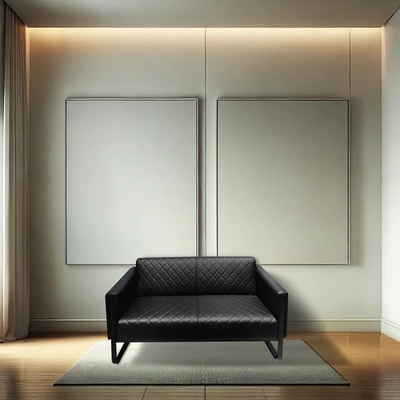 Jual Informa Milton Sofa Kulit 2 Seater Hitam Terbaik | Informa