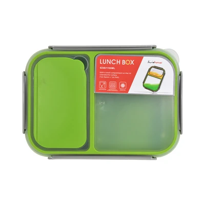 Jual Kris 1 1 Ltr Kotak Makan 2 Sekat Dengan Sendok Garpu Hijau Terbaru | Ruparupa