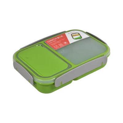 Jual Kris 1 1 Ltr Kotak Makan 2 Sekat Dengan Sendok Garpu Hijau Terbaru | Ruparupa