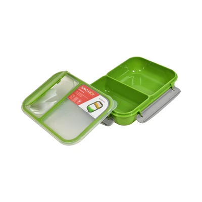 Jual Kris 1 1 Ltr Kotak Makan 2 Sekat Dengan Sendok Garpu Hijau Terbaru | Ruparupa