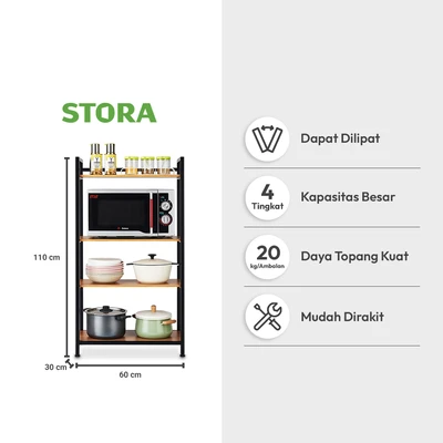 Jual Masterspace Rak Besi Serbaguna 4 Tingkat Hitam Original | AZKO