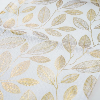 Jual Informa 33 X 180 Cm Table Runner Polyester Foil Print Putih Gold ...