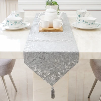 Jual Informa 33 X 180 Cm Table Runner Polyester Foil Print 90 Abu Abu ...