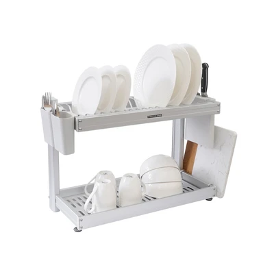 Jual Stora Rak Piring 2 Tingkat Aluminium Medium Silver Terbaru | Ruparupa