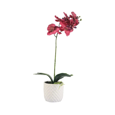 Jual Arthome 34 Cm Tanaman Artifisial Bunga Anggrek Dengan Pot Keramik ...