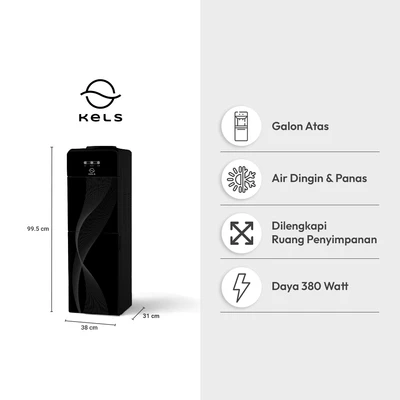 Jual Kels Savero Dispenser Air Top Loading Hitam Terbaru | Ruparupa