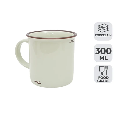 Jual Kopin Porcelain Mug Porcelain Vintage 300 Ml Krem Terbaru | Ruparupa