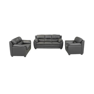 Jual Informa Ziva Set Sofa Kulit Hitam Terbaru | Ruparupa