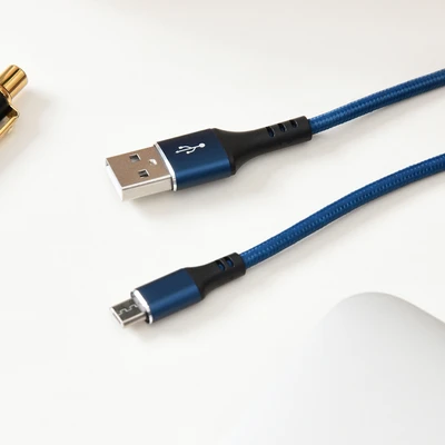 Jual Ataru Kabel Charger Braided Usb To Micro Usb Biru Terbaru | Ruparupa