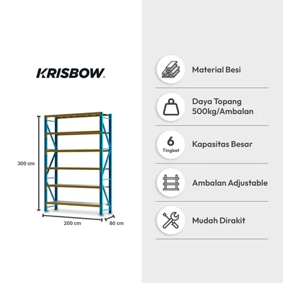 Jual Krisbow Rak Besi 6 Tingkat Kuning Biru Terbaru | Ruparupa