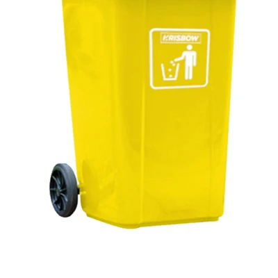 Jual Krisbow 100 Ltr Tempat Sampah Outdoor Frwb 100 Y 2 Kuning Terbaru | Ruparupa