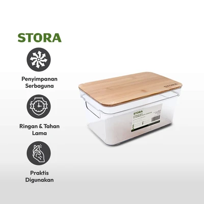 Jual Stora 5 Ltr Kotak Penyimpanan Dengan Tutup Bambu Terbaru | Ruparupa
